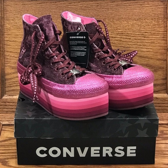 Converse | Shoes | Converse Miley Cyrus Platform Hi Dark Burgundy Shoes ...